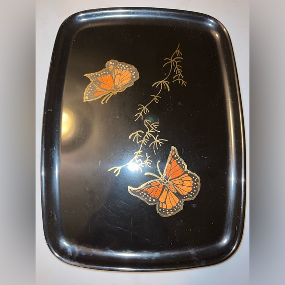 Couroc | Dining | Couroc Vintage Mcm Monarch Butterfly Serving Platter ...